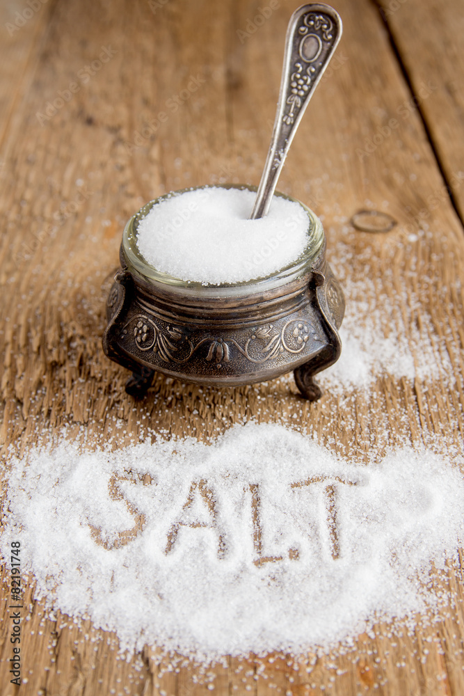 Salt and salt shaker Stock Photo | Adobe Stock