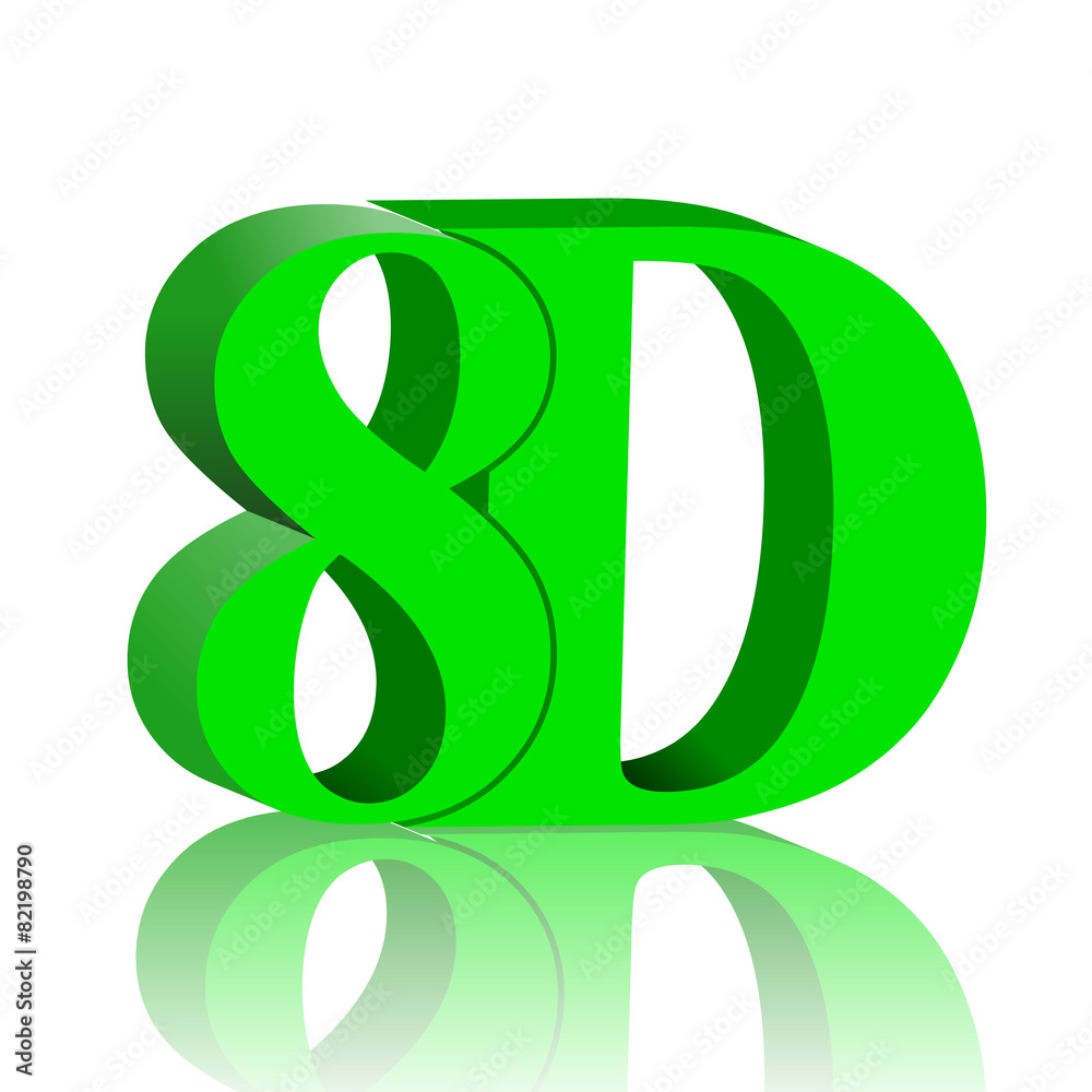 Green 8D letters in 3d vector Stock Vector | Adobe Stock