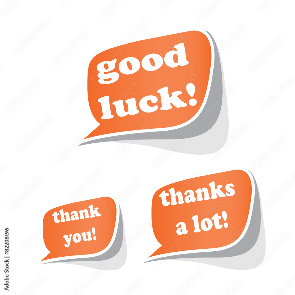Thanks and good luck tags Stock Vector | Adobe Stock