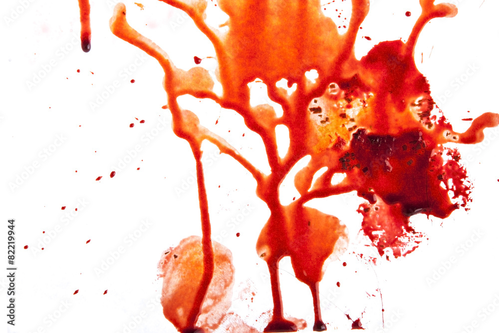 Blood splatter on white Stock Photo | Adobe Stock