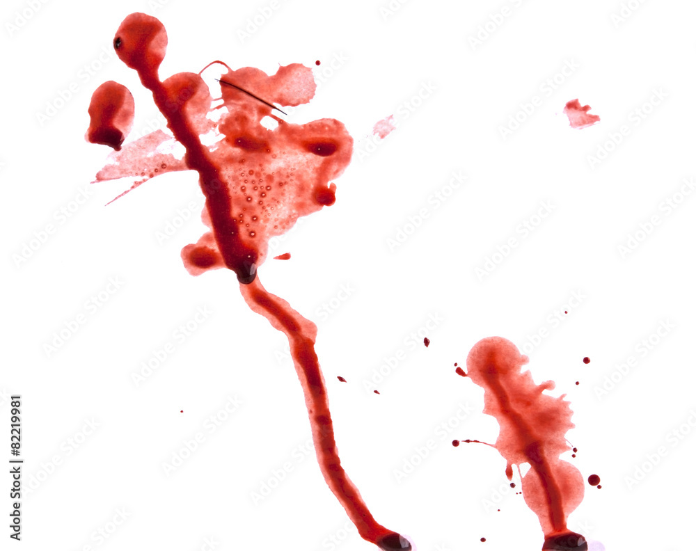 Blood splatter on white Stock Photo | Adobe Stock