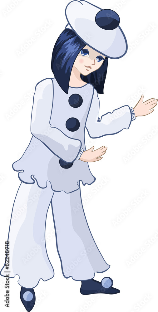 Vettoriale Stock Pierrot fun cartoon vector illustration | Adobe Stock