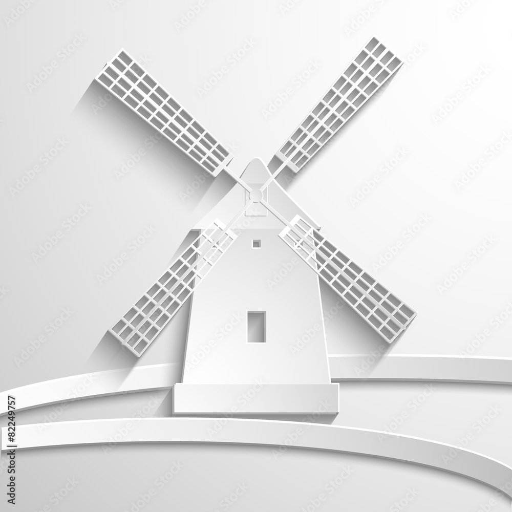 Paper mill symbol in the field. Stock Vector | Adobe Stock