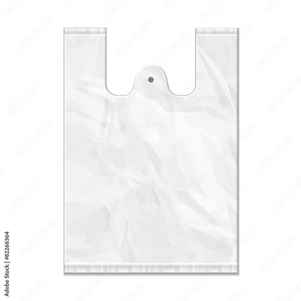 Disposable Plastic Bag Package Grayscale Template Stock Vector | Adobe ...