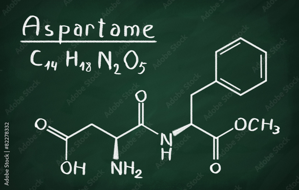 Chemical formula of Aspartame on a blackboard Stock Illustration ...