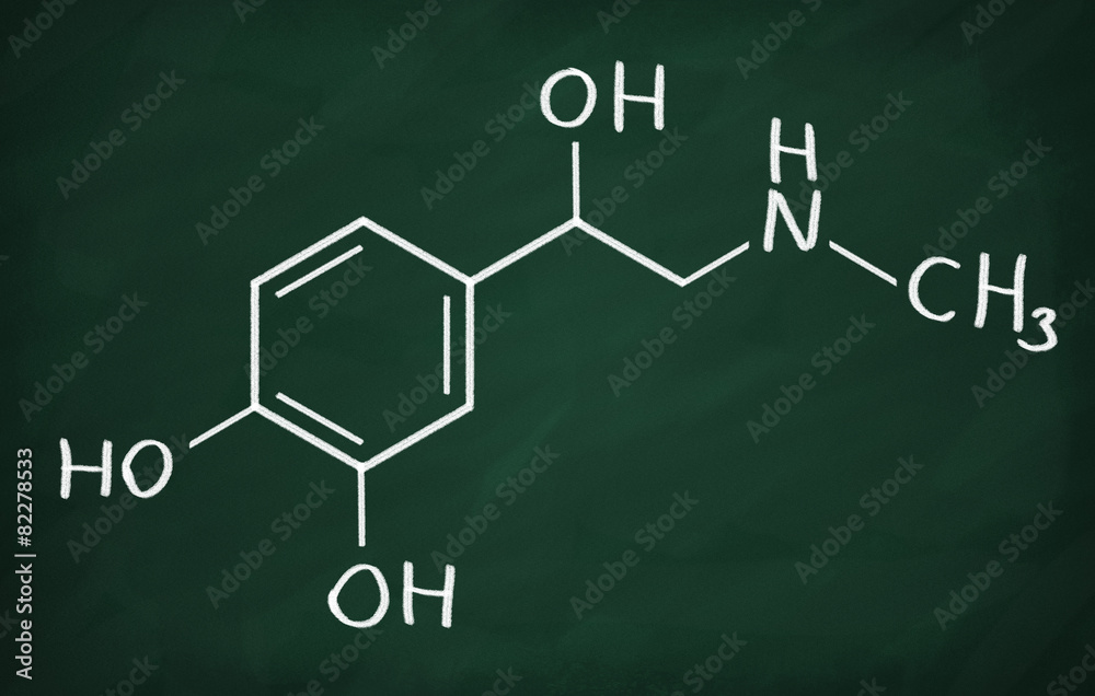 Chemical formula of Epinephrine on a blackboard Stock Illustration ...