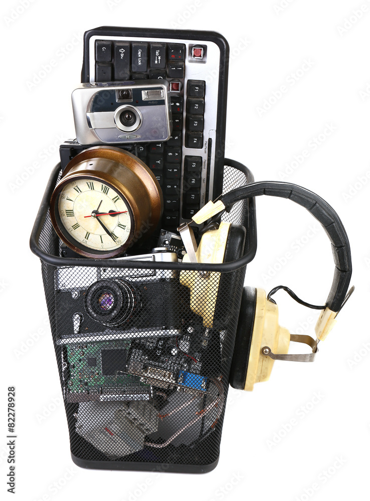 Old computer equipment isolated on white Stock-Foto | Adobe Stock