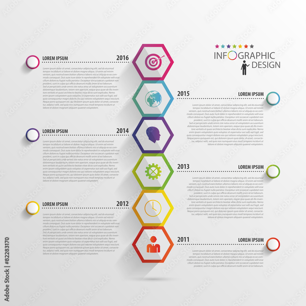 Abstract hexagon infographics. Timeline template. Vector Stock Vector ...