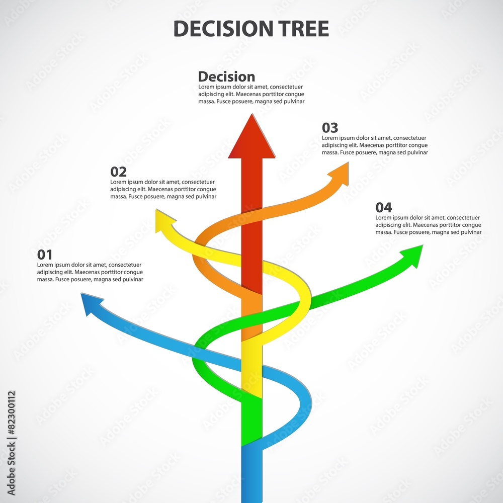 Bright Arrows Tree Diagram - Vector Infographic Stock Vector | Adobe Stock