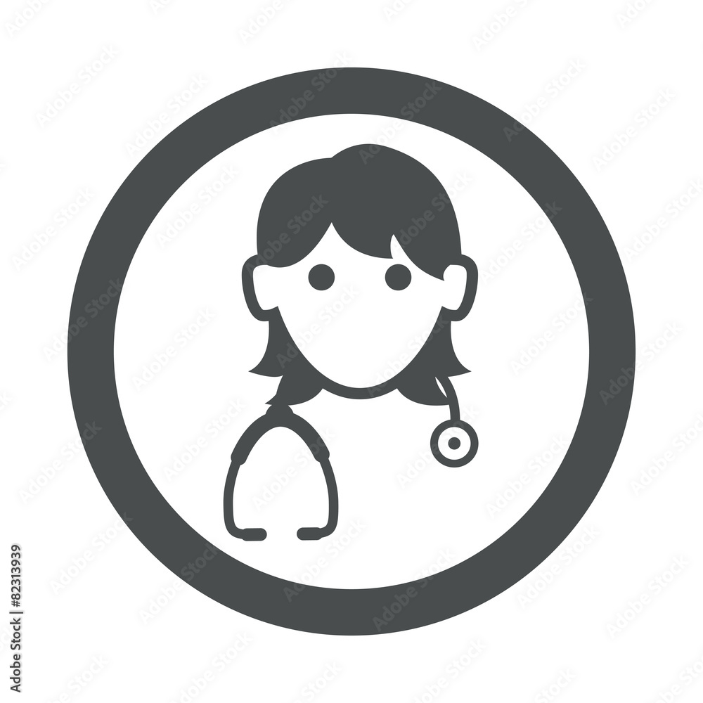 Icono redondo doctora gris Stock Illustration | Adobe Stock