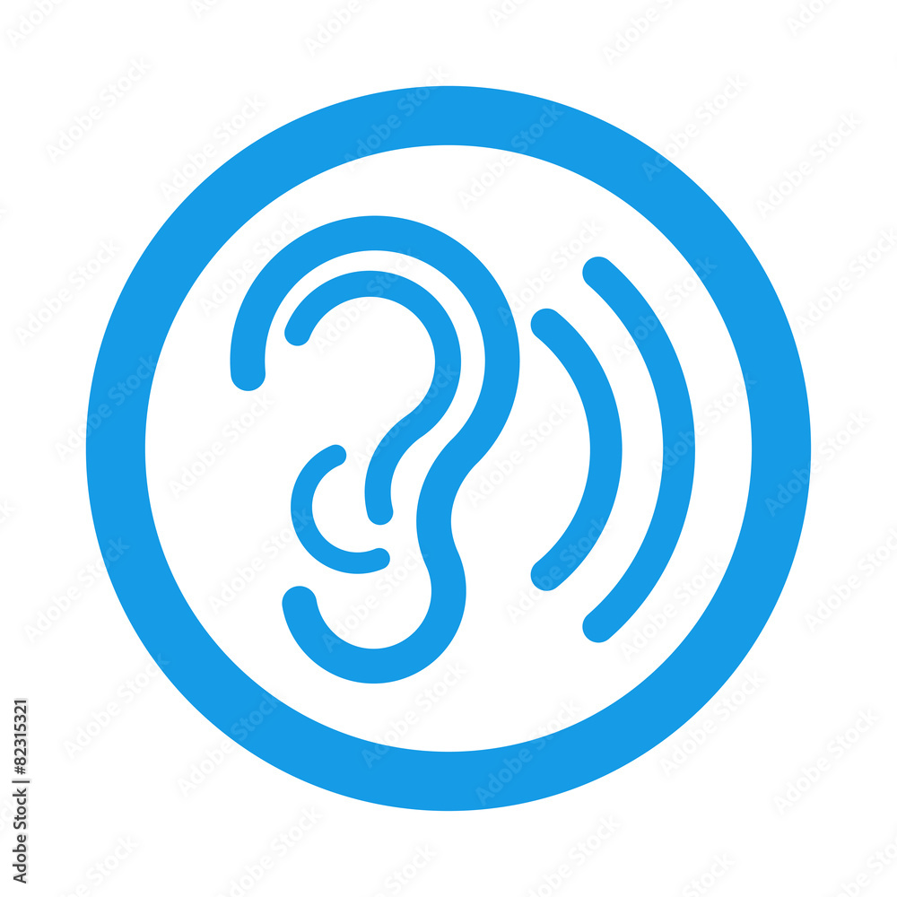 Icono redondo escuchar azul Stock Illustration | Adobe Stock