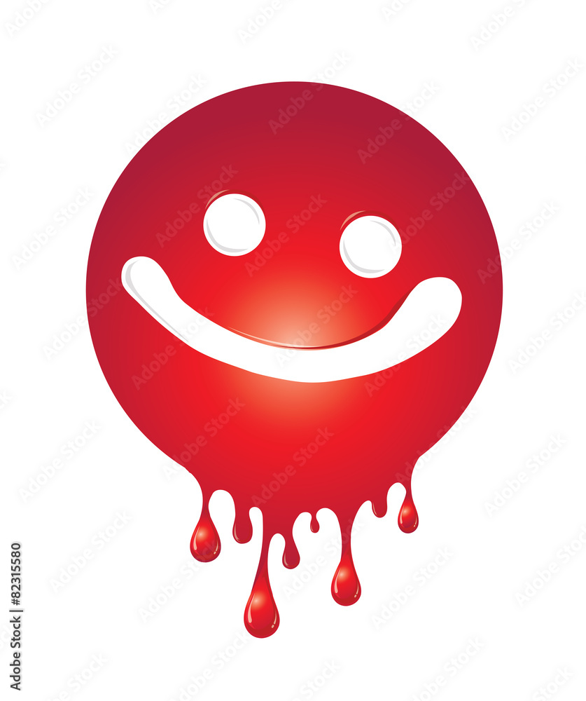 Bloody Smile face for blood donate or Halloween Stock Vector | Adobe Stock
