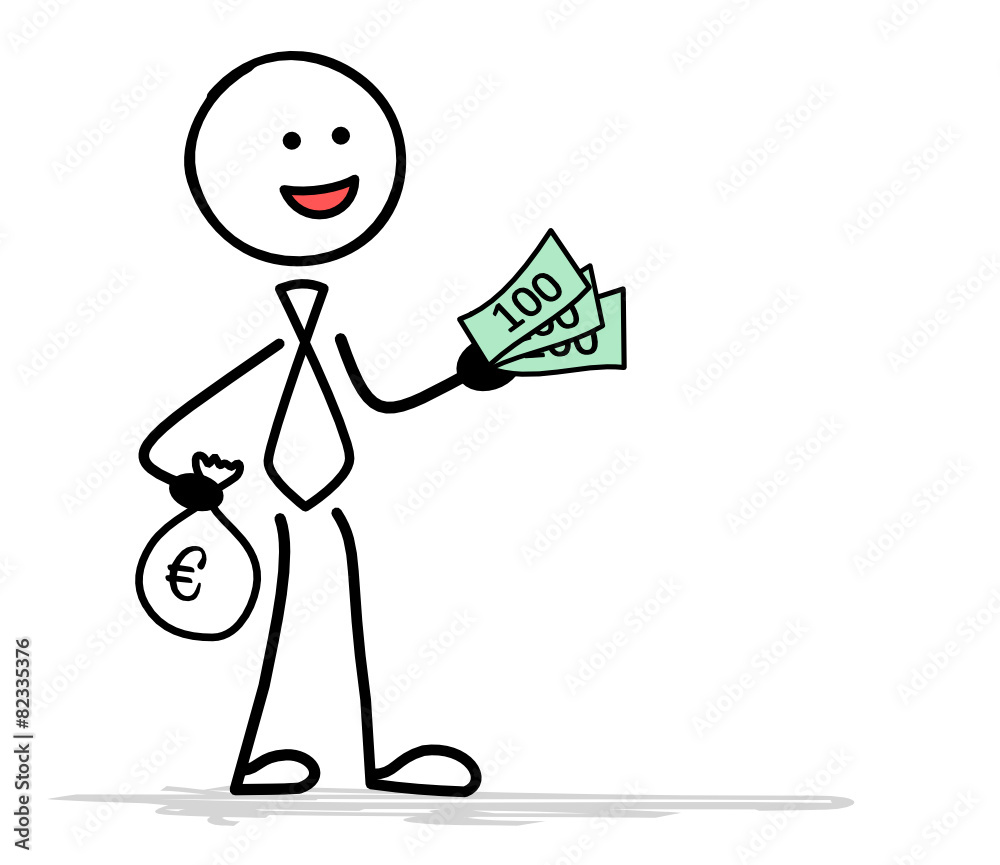 Vecteur Stock Strichmännchen Geld | Adobe Stock
