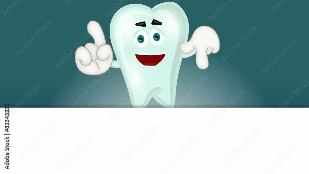 Funny tooth cartoon comic illustration children Stock Video | Adobe Stock