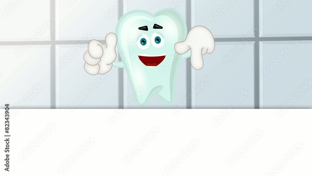 Funny tooth cartoon comic illustration children Stock Video | Adobe Stock
