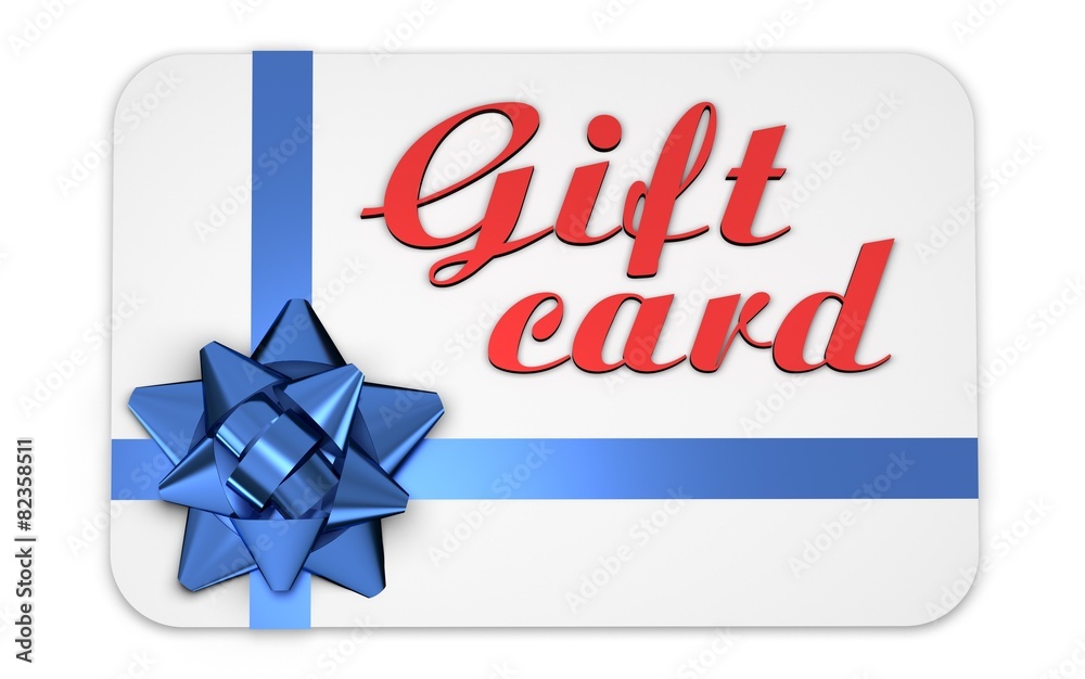 Gift Card. 3D. Gift card (with clipping paths) Stock-Illustration ...