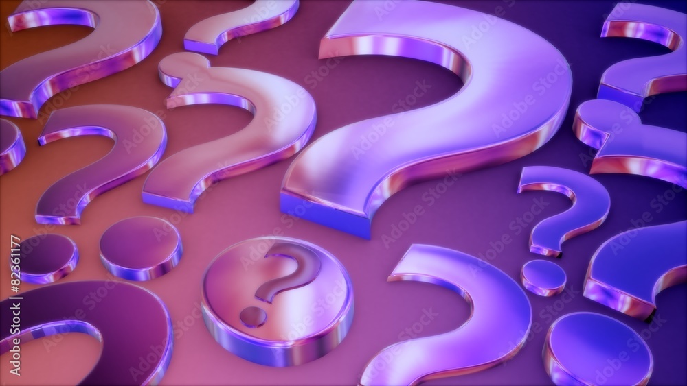 Question Mark. 3D. Too Many Questions... Stock Illustration | Adobe Stock