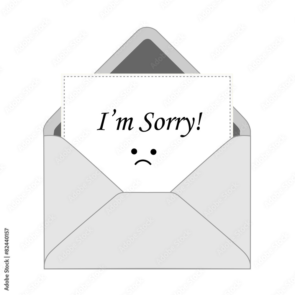 I am sorry card Stock Vector | Adobe Stock