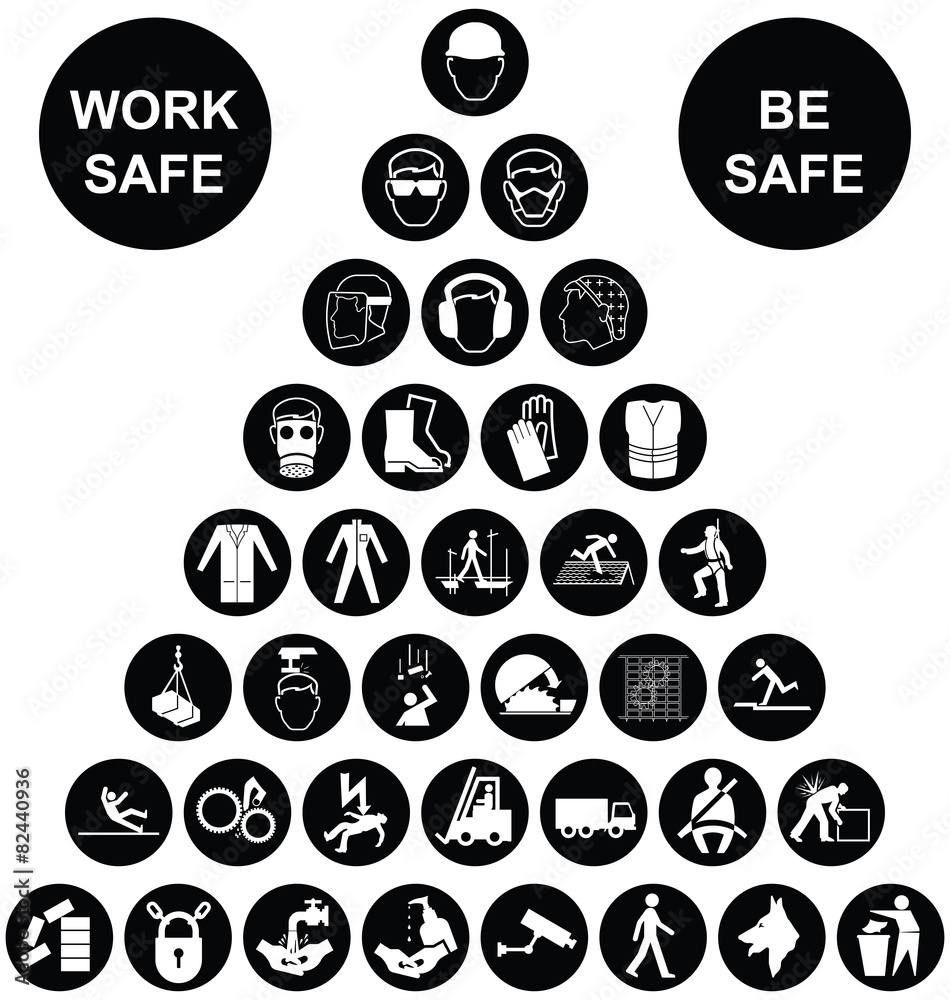 Pyramid Health and Safety Icon collection Stock Vector | Adobe Stock