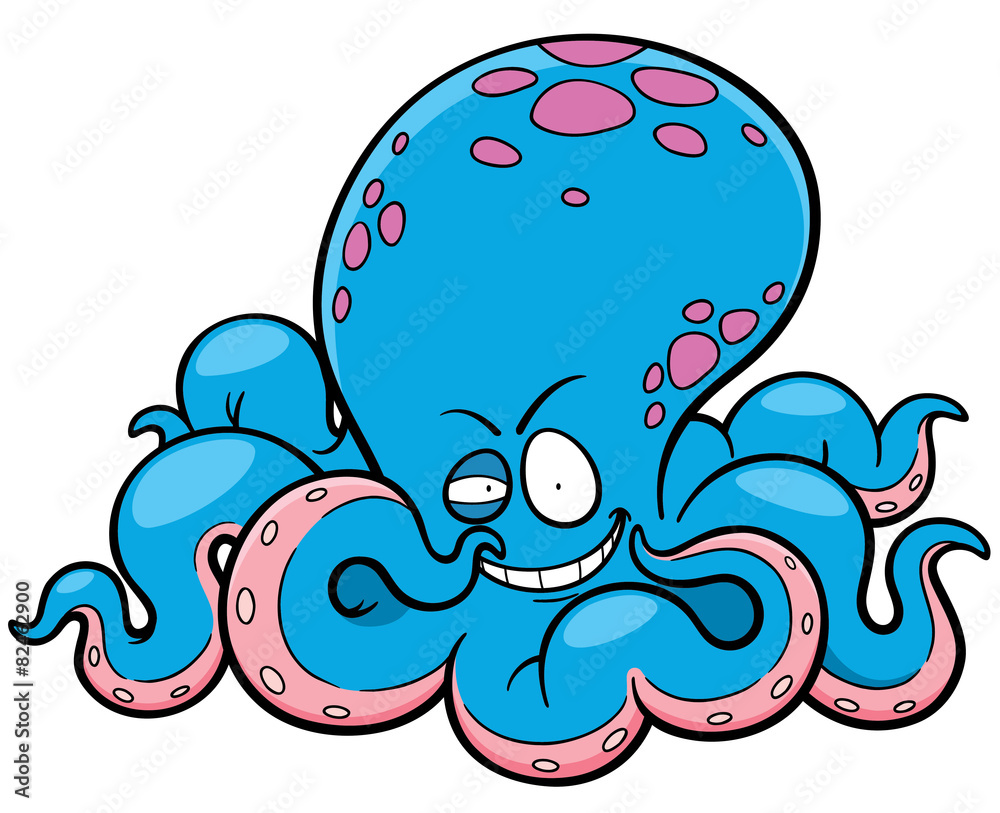 Vector illustration of Cartoon octopus Stock Vector | Adobe Stock