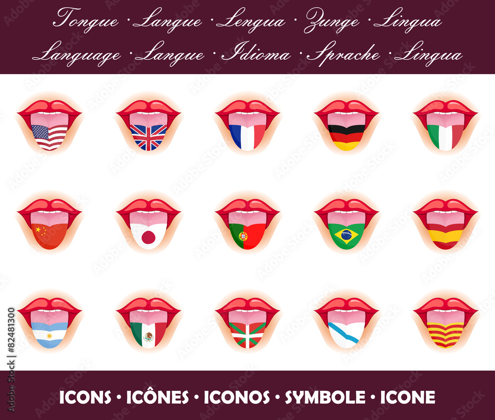 Paquete de iconos de 15 lenguas e idiomas Stock Vector | Adobe Stock