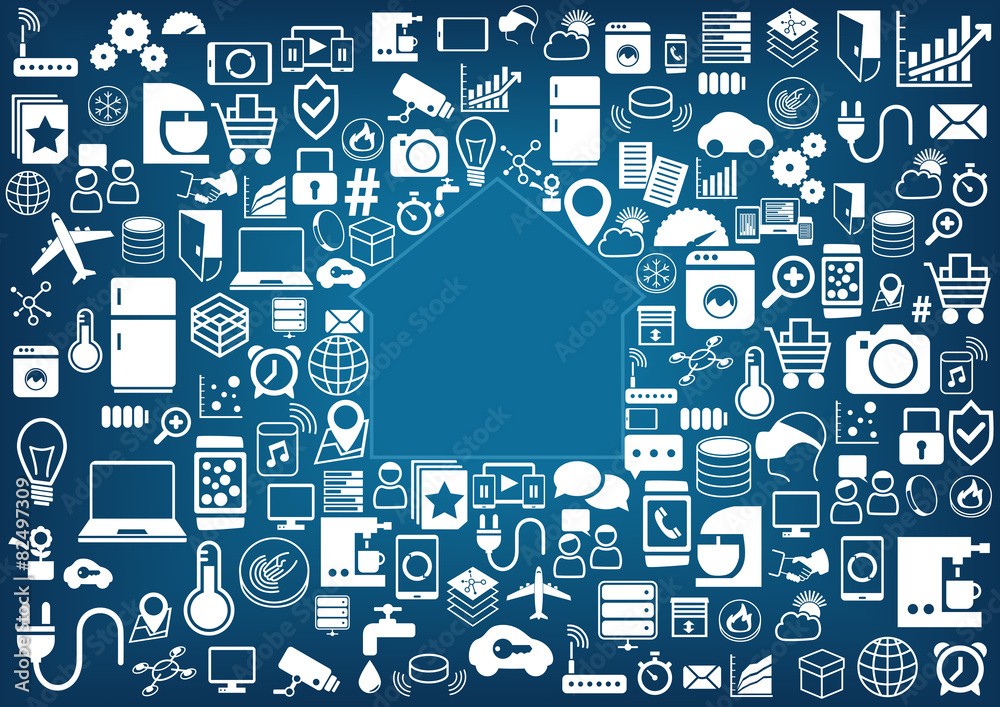 Smart home automation vector background Stock Vector | Adobe Stock