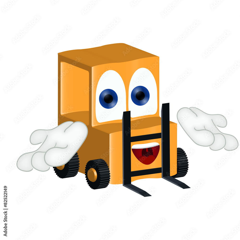 Free Forklift Cartoon Clipart