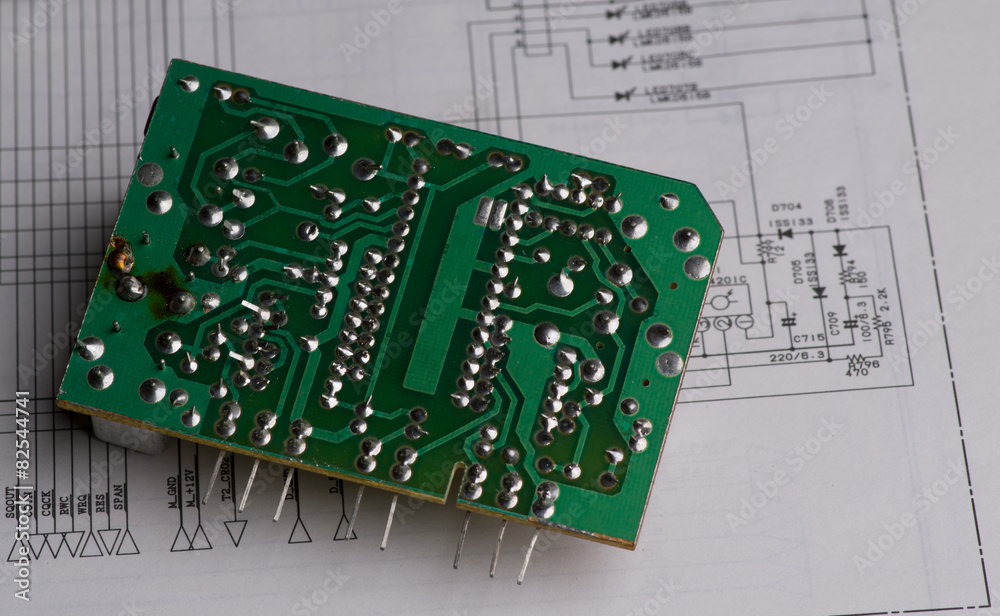 Electronic schematic tube amp with transistors Stock Photo | Adobe Stock