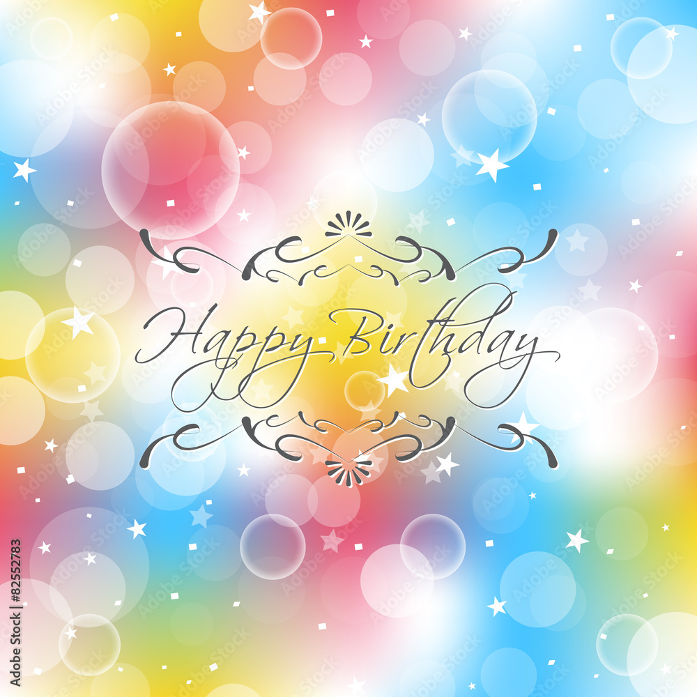 Happy birthday vector illustration with ornate elements Stock Vector ...