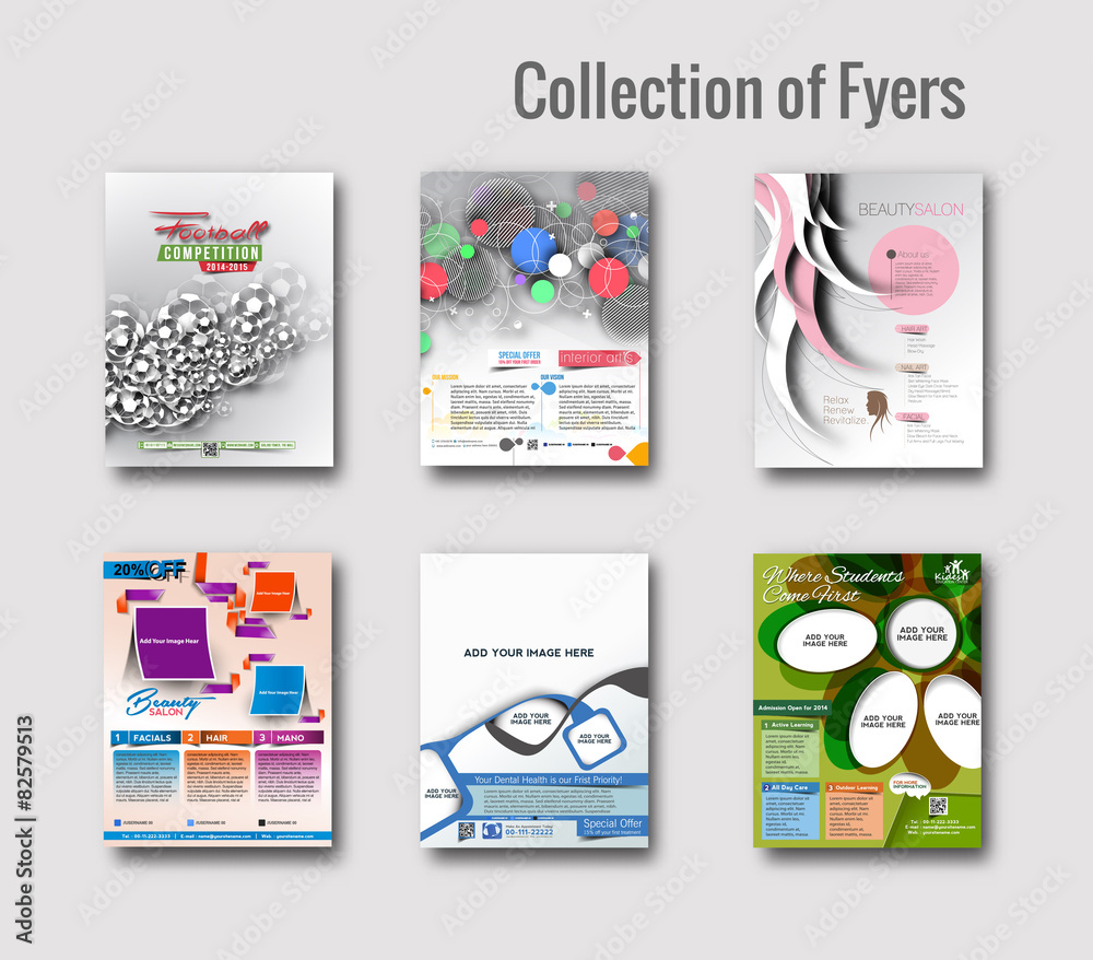 Set of Flyer & Poster Design in A4 Size Template. Stock Vector | Adobe ...