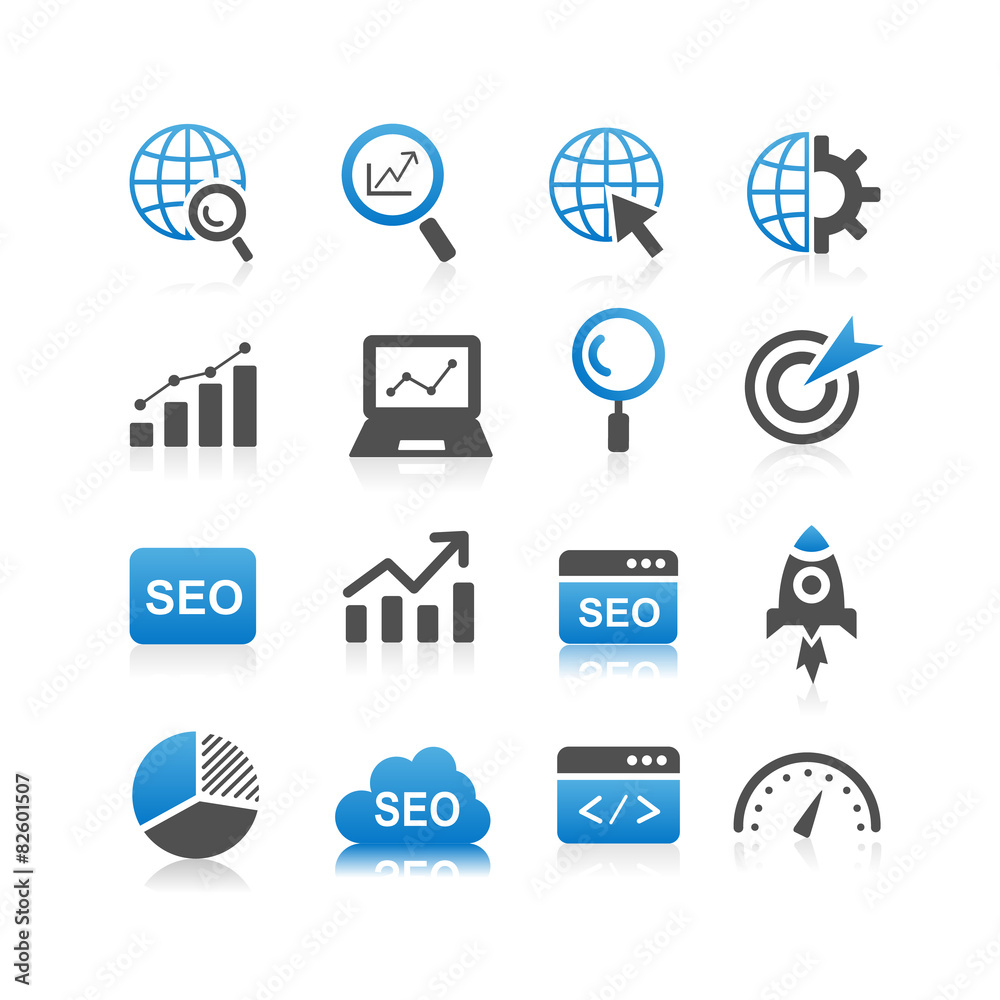 SEO icon set Stock Vector | Adobe Stock