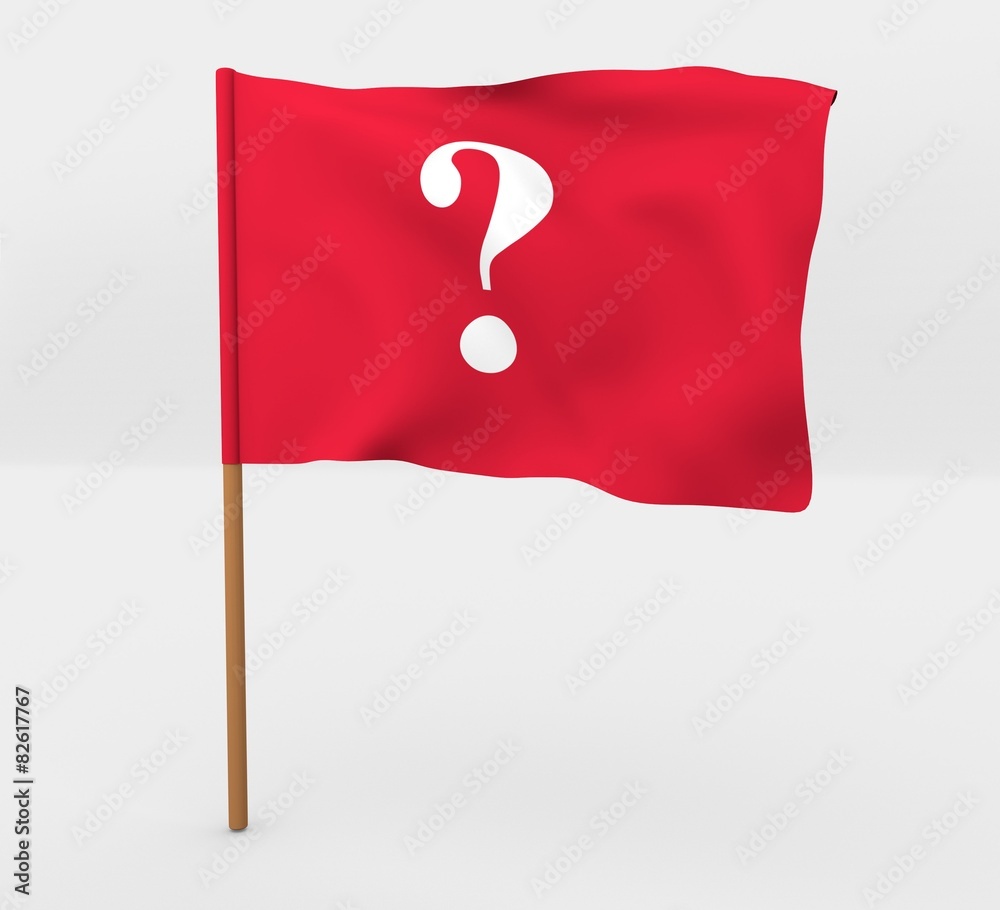 Question mark flag on mast 3d illustration Stock Illustration | Adobe Stock