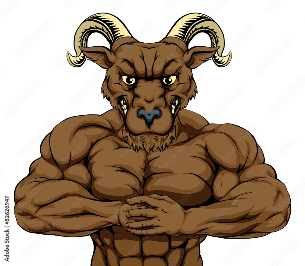 Tough ram mascot Stock Vector | Adobe Stock