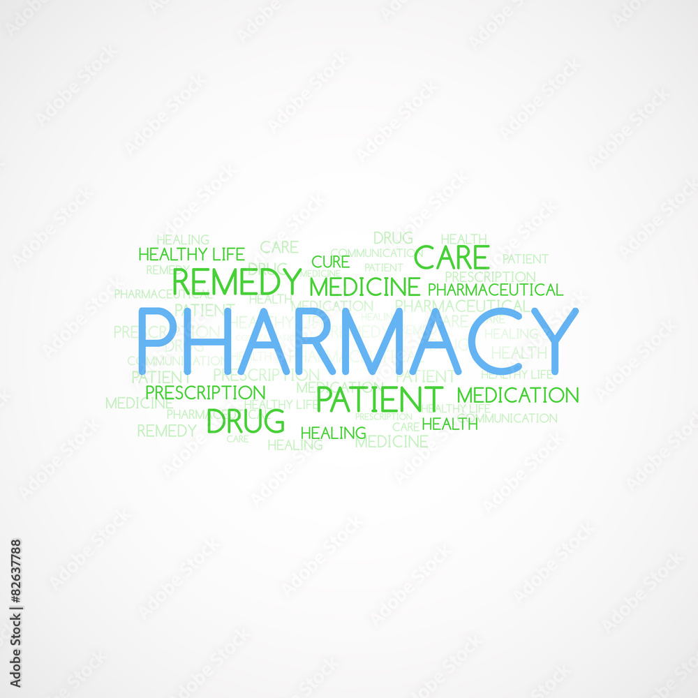 Pharmacy related text - medical background Stock Vector | Adobe Stock