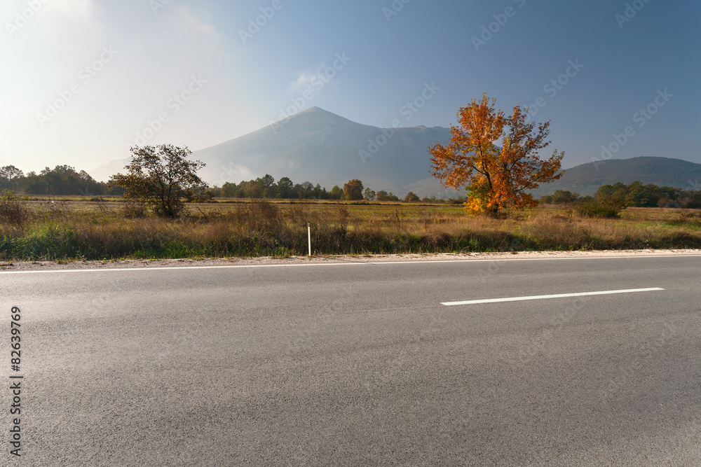 Empty Road Side View