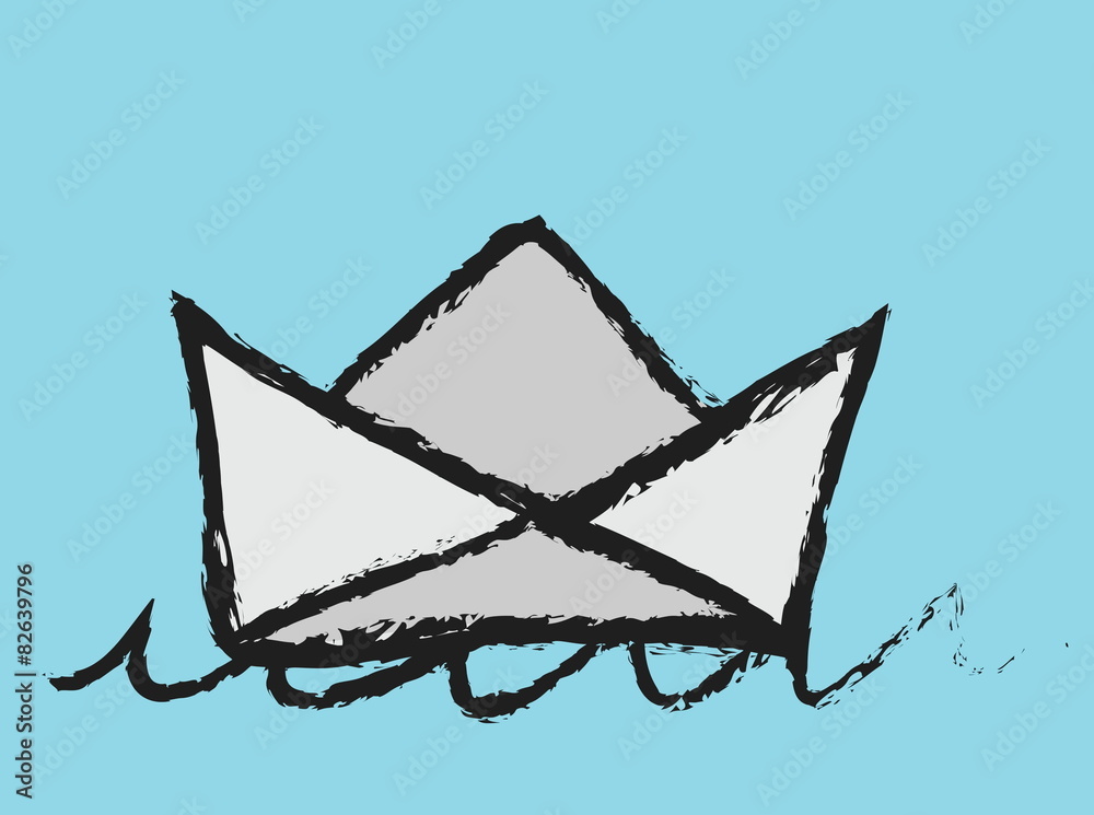 doodle paper ship boat Stock Illustration | Adobe Stock
