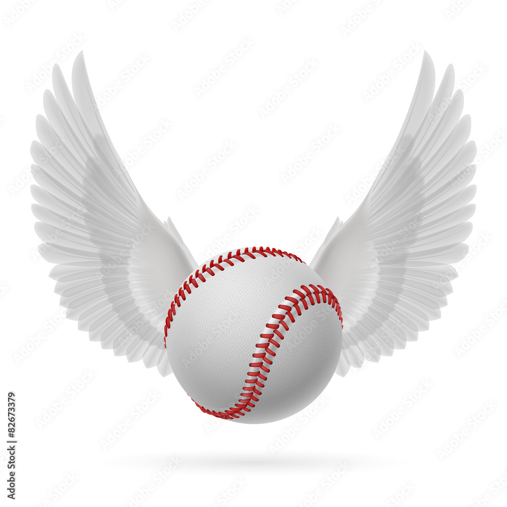 Flying Baseball Vector