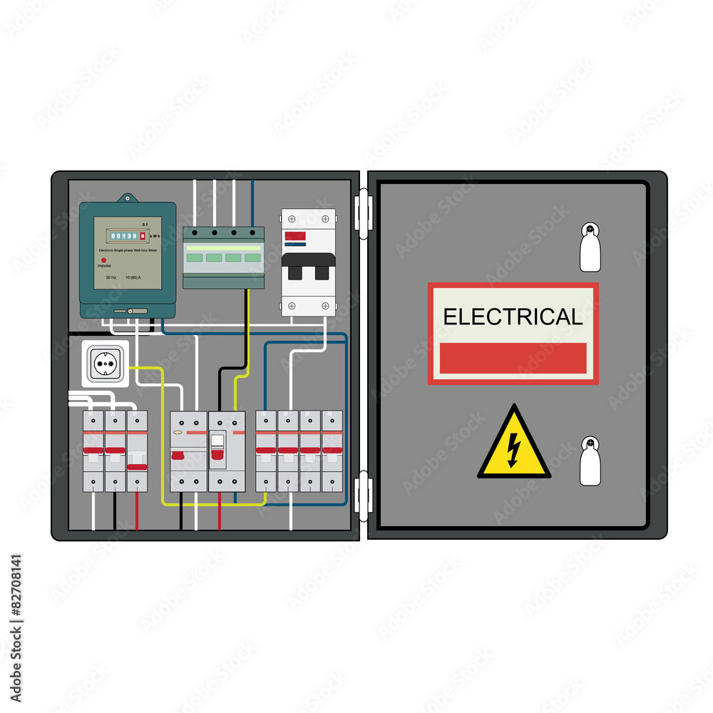 Electrical panel Stock Vector | Adobe Stock