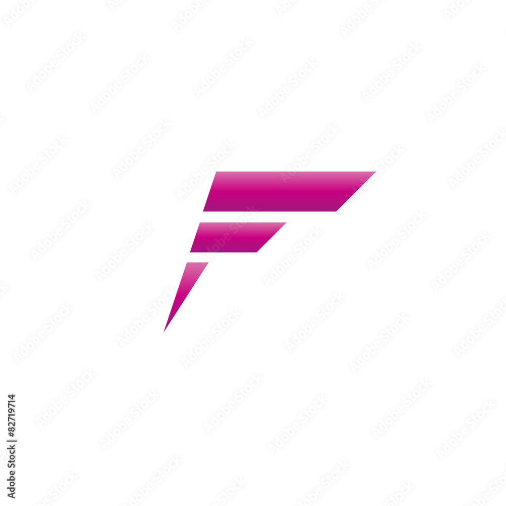 Purple letter F logo, mockup of graphic design Stock Vector | Adobe Stock