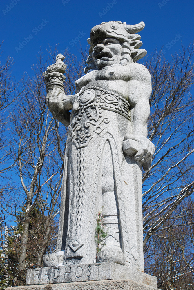 Statue of Radegast, god of hospitality, Pustevny, Czech Republic Stock ...