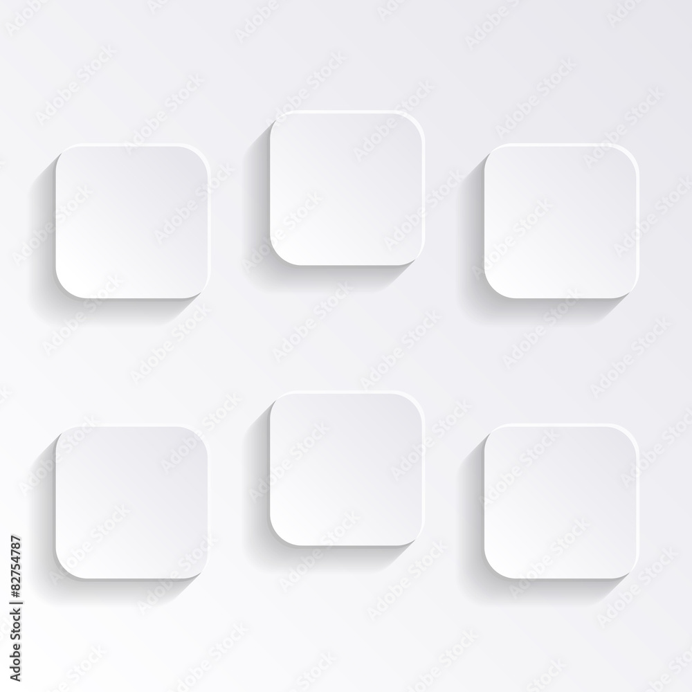 Blank white buttons Stock Vector | Adobe Stock
