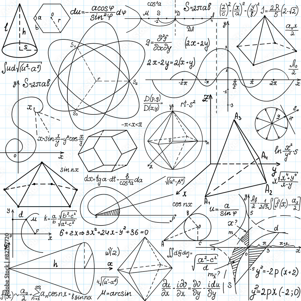 Vector seamless with mathematical figures, calculations vector de Stock ...