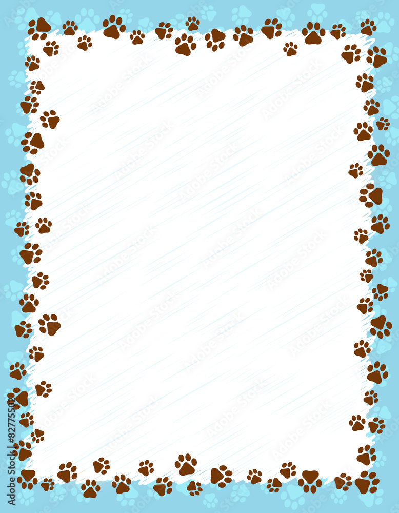 Paw prints border Stock Vector | Adobe Stock