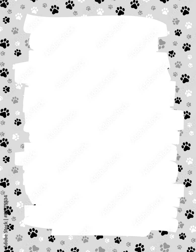PAw prints frame Stock Vector | Adobe Stock
