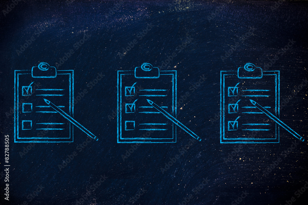 to do list with tasks being progressively ticked off, concept o ...