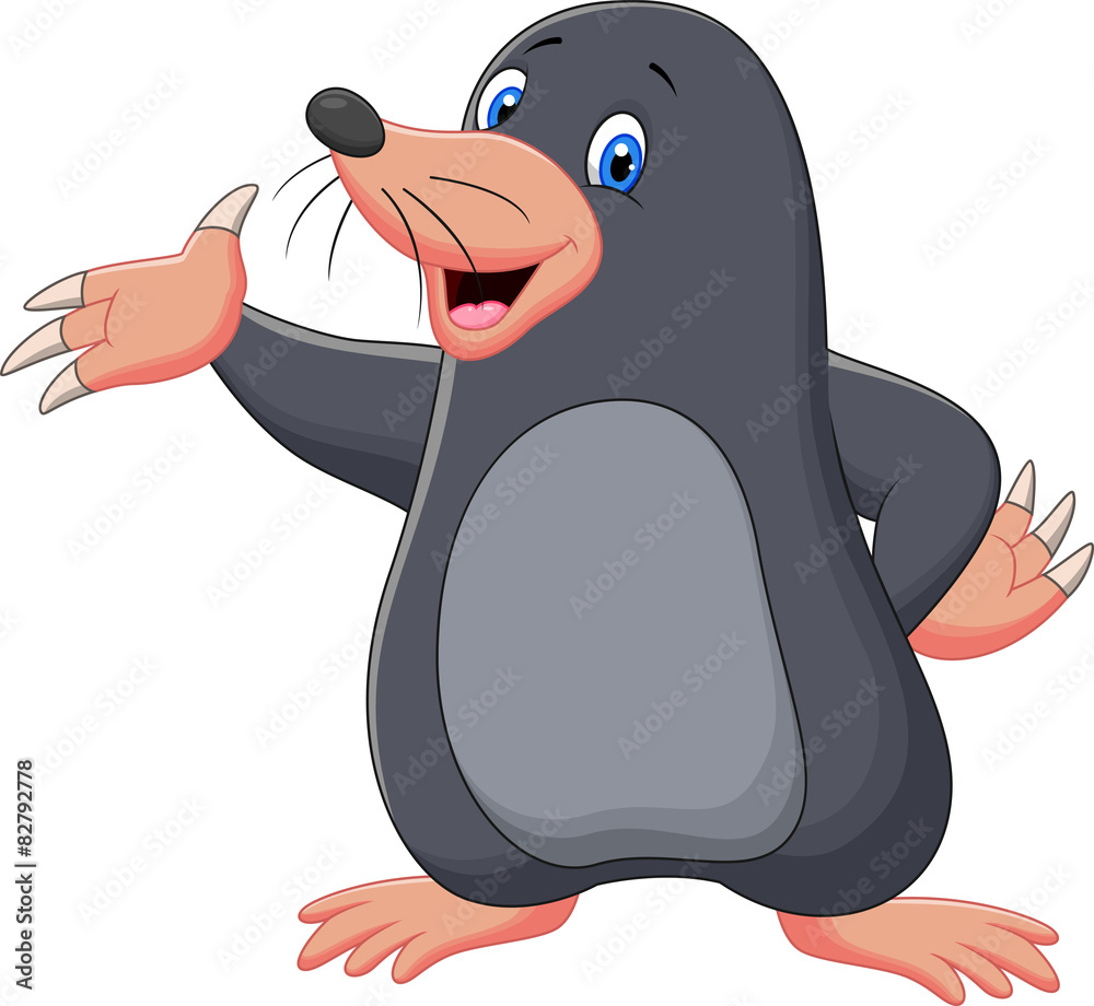 Cartoon mole waving Stock Vector | Adobe Stock