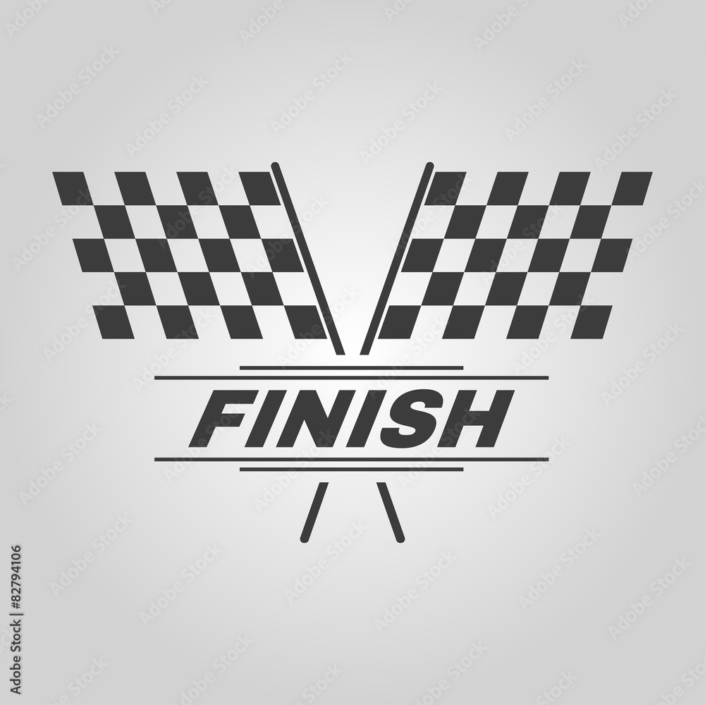 The race flag icon. Finish symbol. Flat Stock Vector | Adobe Stock