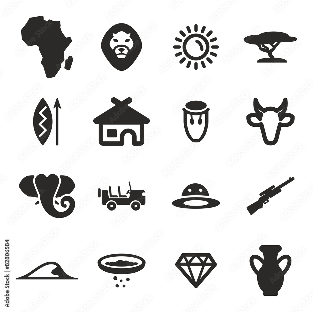 Africa Icons Stock Vector | Adobe Stock