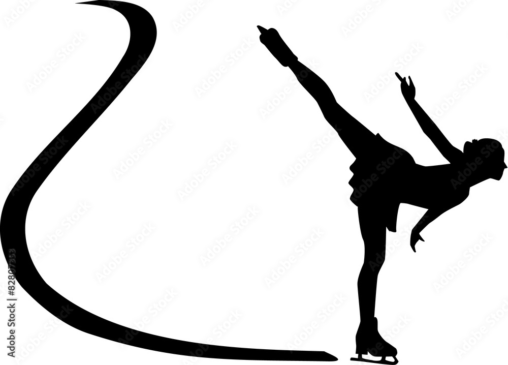Ice Skating Silhouette Stock Vector | Adobe Stock