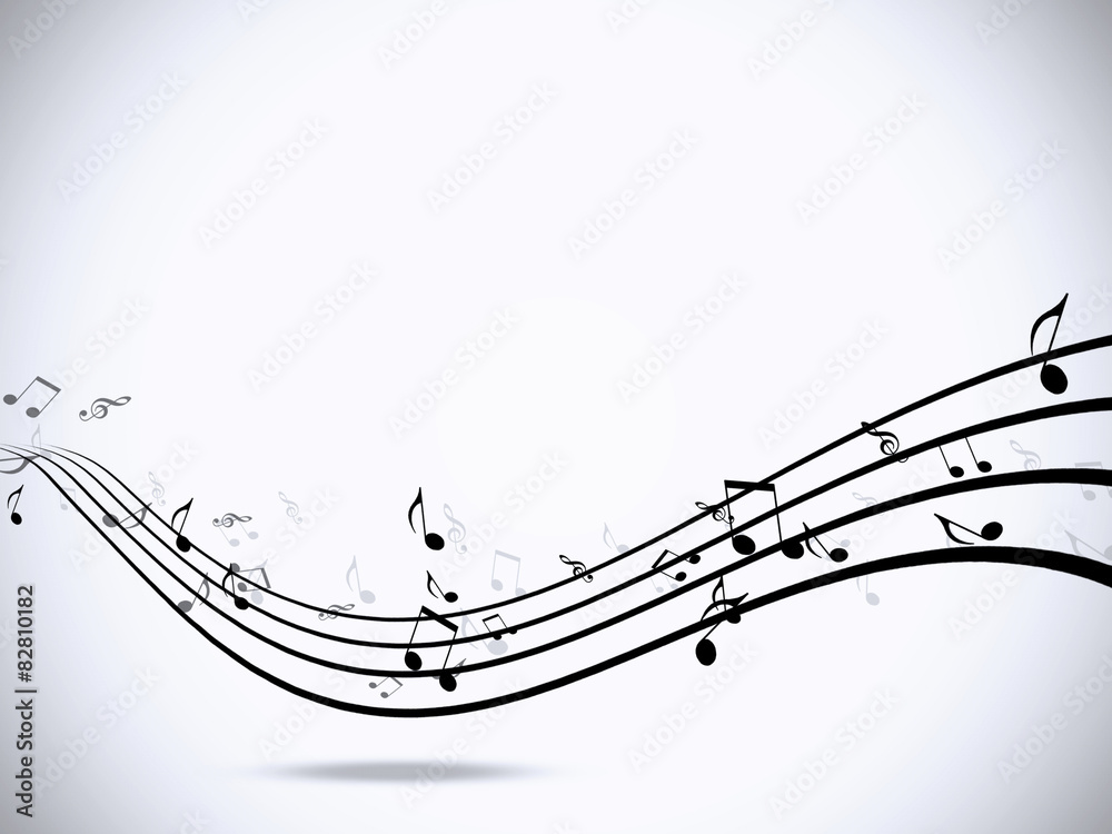 Music Notes White Background Stock Illustration | Adobe Stock